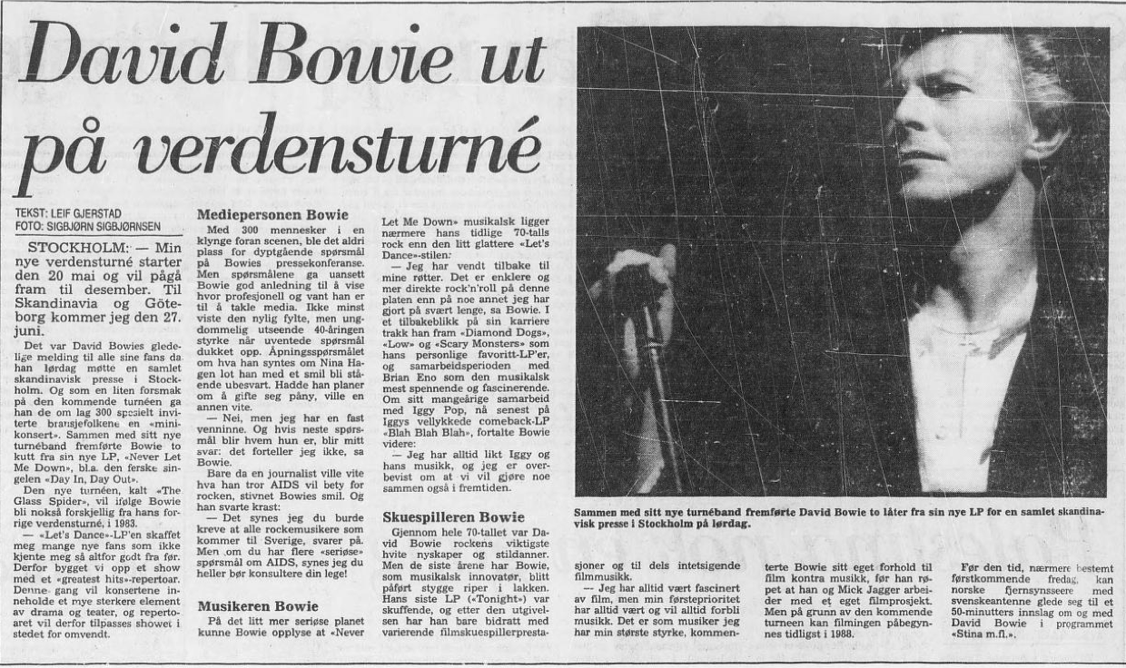 David Bowie ut på verdensturné - Leffes Lab