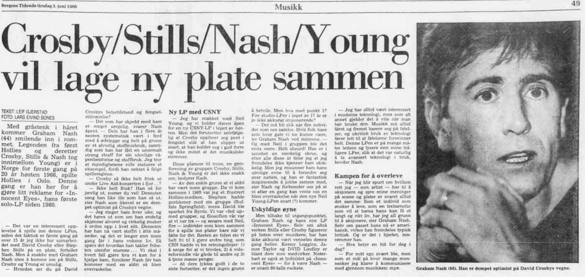 Crosby, Stills, Nash & Young vil lage ny plate sammen | Leffes Lab